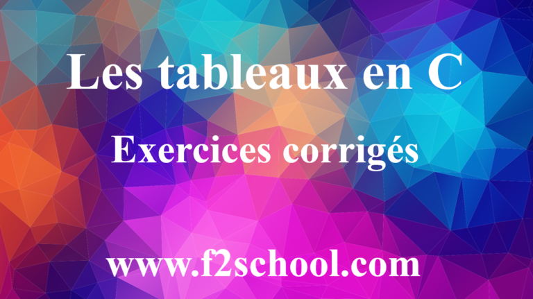Initialiser un tableau en c - F2School