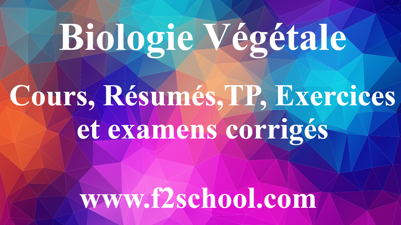 Biologie Végétale : Cours, Résumés,TP, Exercices et examens - F2School